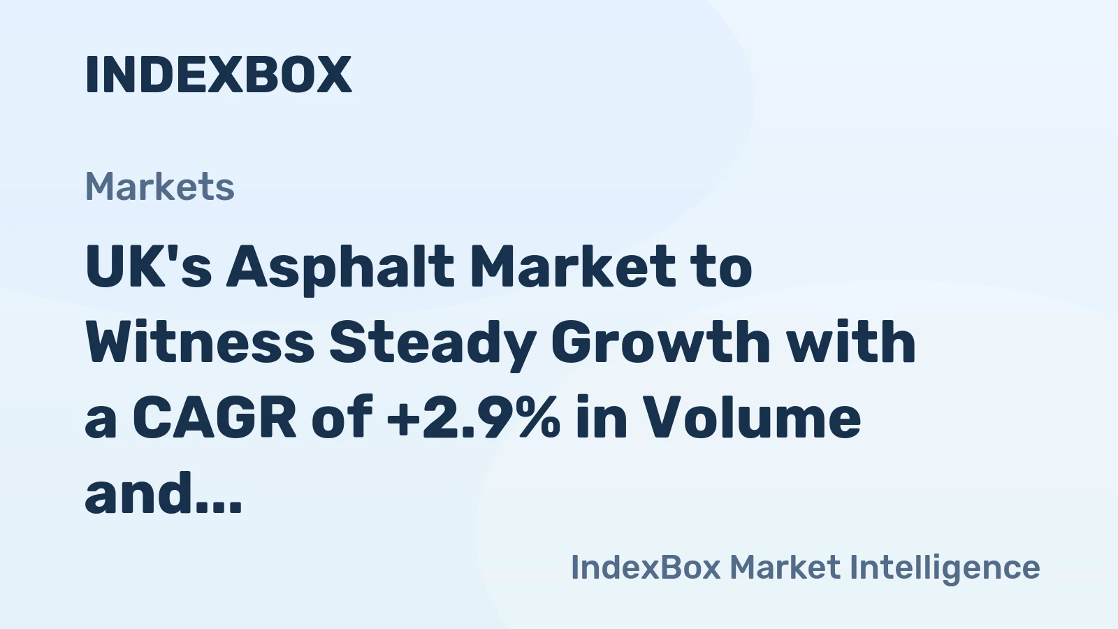 UK's Asphalt Market to Witness Steady Growth with a CAGR of +2.9% in Volume and +4.5% in Value from 2024 to 2035