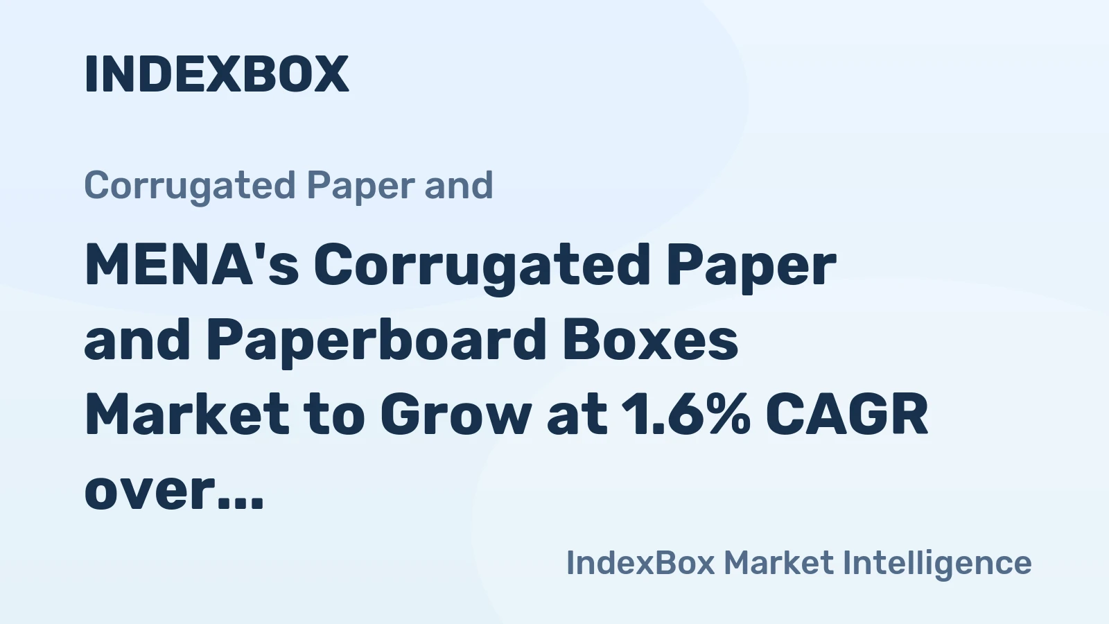 MENA's Corrugated Paper and Paperboard Boxes Market to Grow at 1.6% CAGR over Next Decade