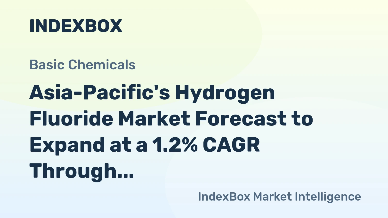 Asia-Pacific's Hydrogen Fluoride Market Forecast to Expand at a 1.2% CAGR Through 2035