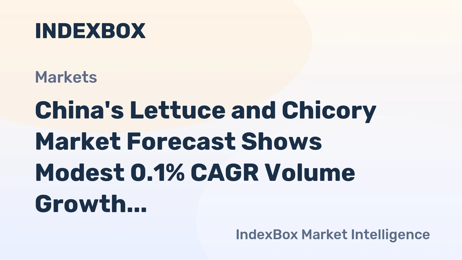 China's Lettuce and Chicory Market Forecast Shows Modest 0.1% CAGR Volume Growth Through 2035