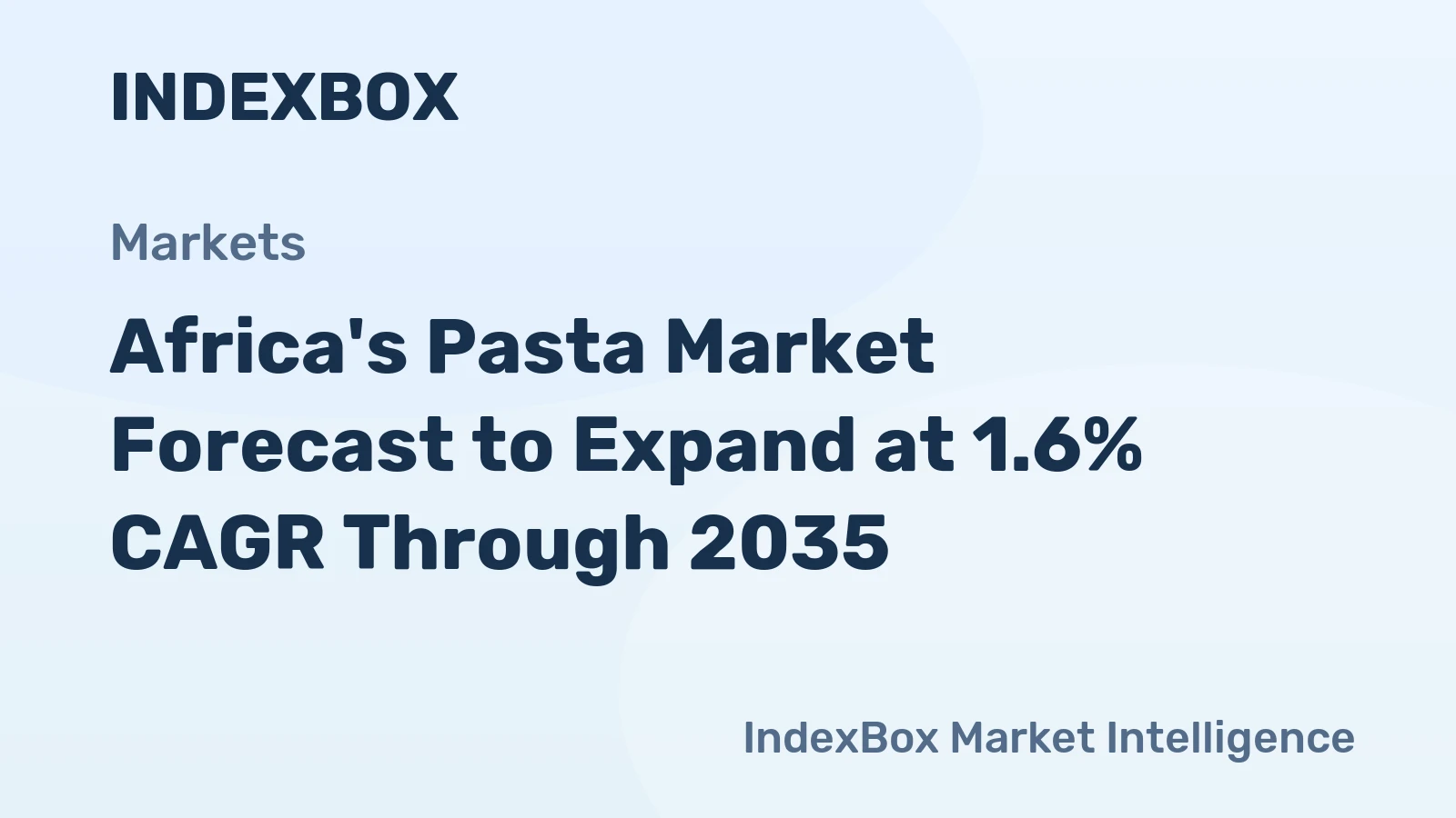 Africa's Pasta Market Forecast to Expand at 1.6% CAGR Through 2035