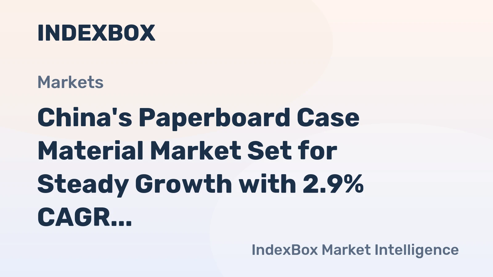 China's Paperboard Case Material Market Set for Steady Growth with 2.9% CAGR in Value Through 2035