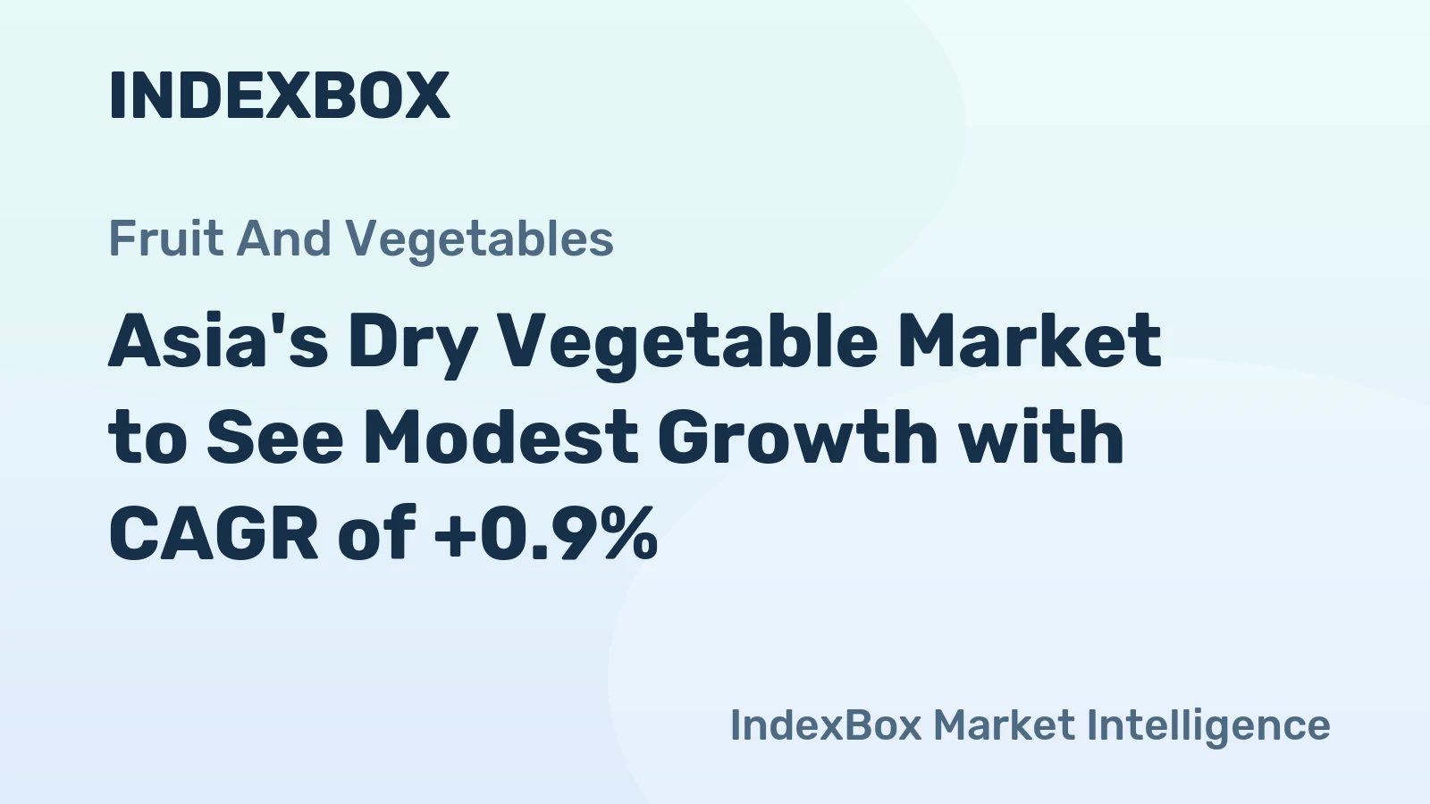Asia's Dry Vegetable Market to See Modest Growth with CAGR of +0.9%