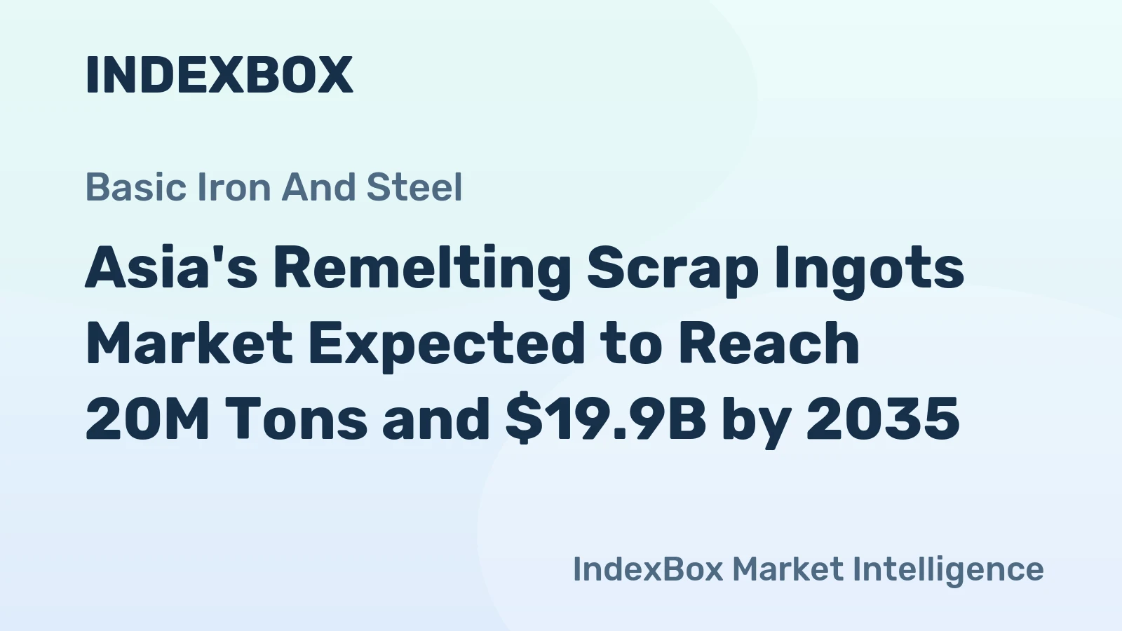 Asia's Remelting Scrap Ingots Market Expected to Reach 20M Tons and $19.9B by 2035