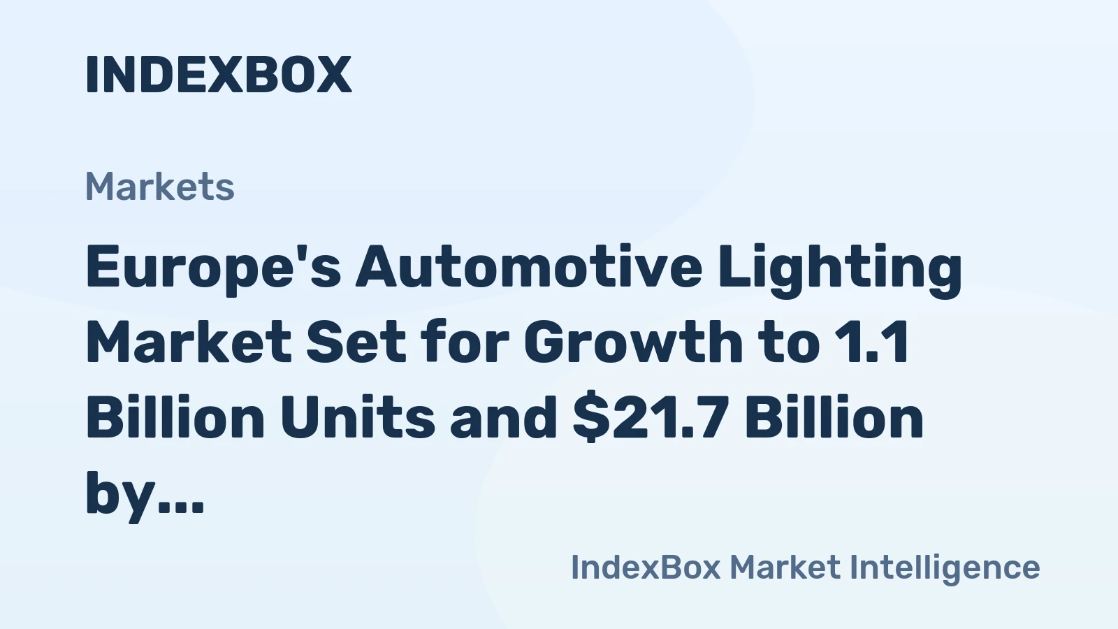 Europe's Automotive Lighting Market Set for Growth to 1.1 Billion Units and $21.7 Billion by 2035