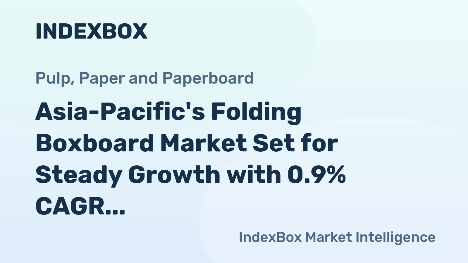 Asia-Pacific's Folding Boxboard Market Set for Steady Growth with 0.9% CAGR Through 2035
