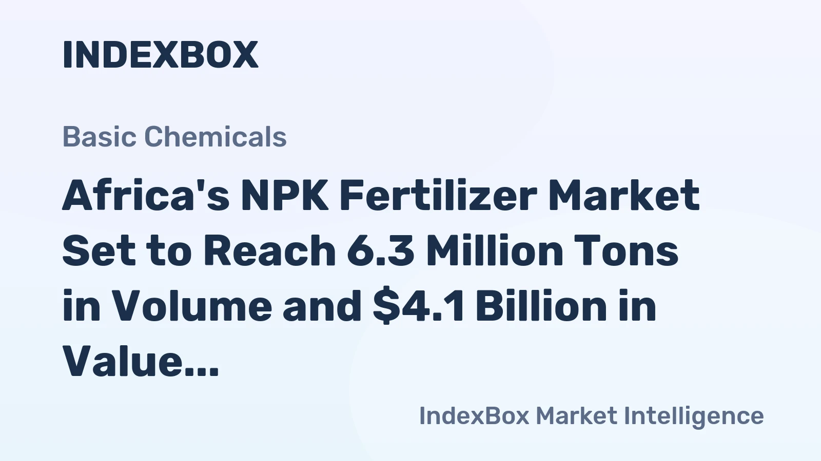 Africa's NPK Fertilizer Market Set to Reach 6.3 Million Tons in Volume and $4.1 Billion in Value