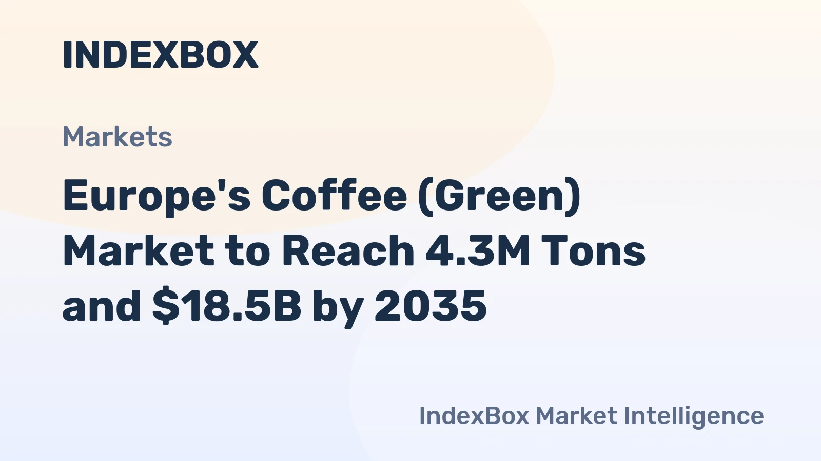 Europe's Coffee (Green) Market to Reach 4.3M Tons and $18.5B by 2035