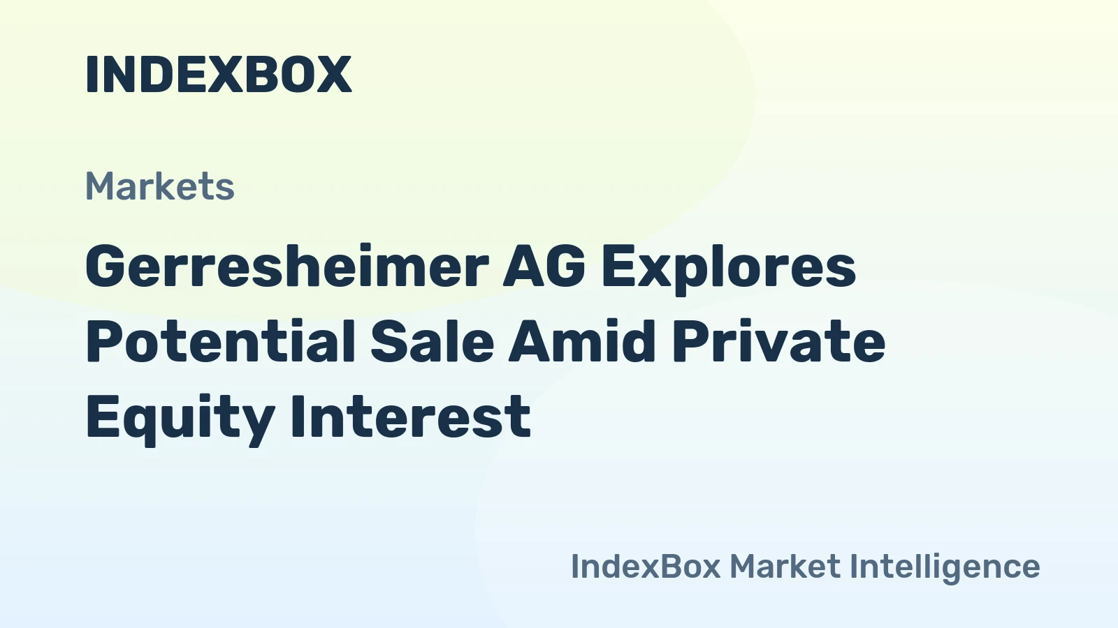 Gerresheimer AG Explores Potential Sale Amid Private Equity Interest