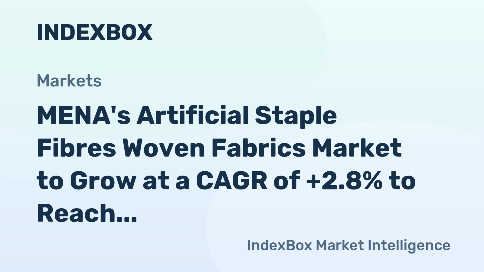 MENA's Artificial Staple Fibres Woven Fabrics Market to Grow at a CAGR of +2.8% to Reach $4.1B by 2035