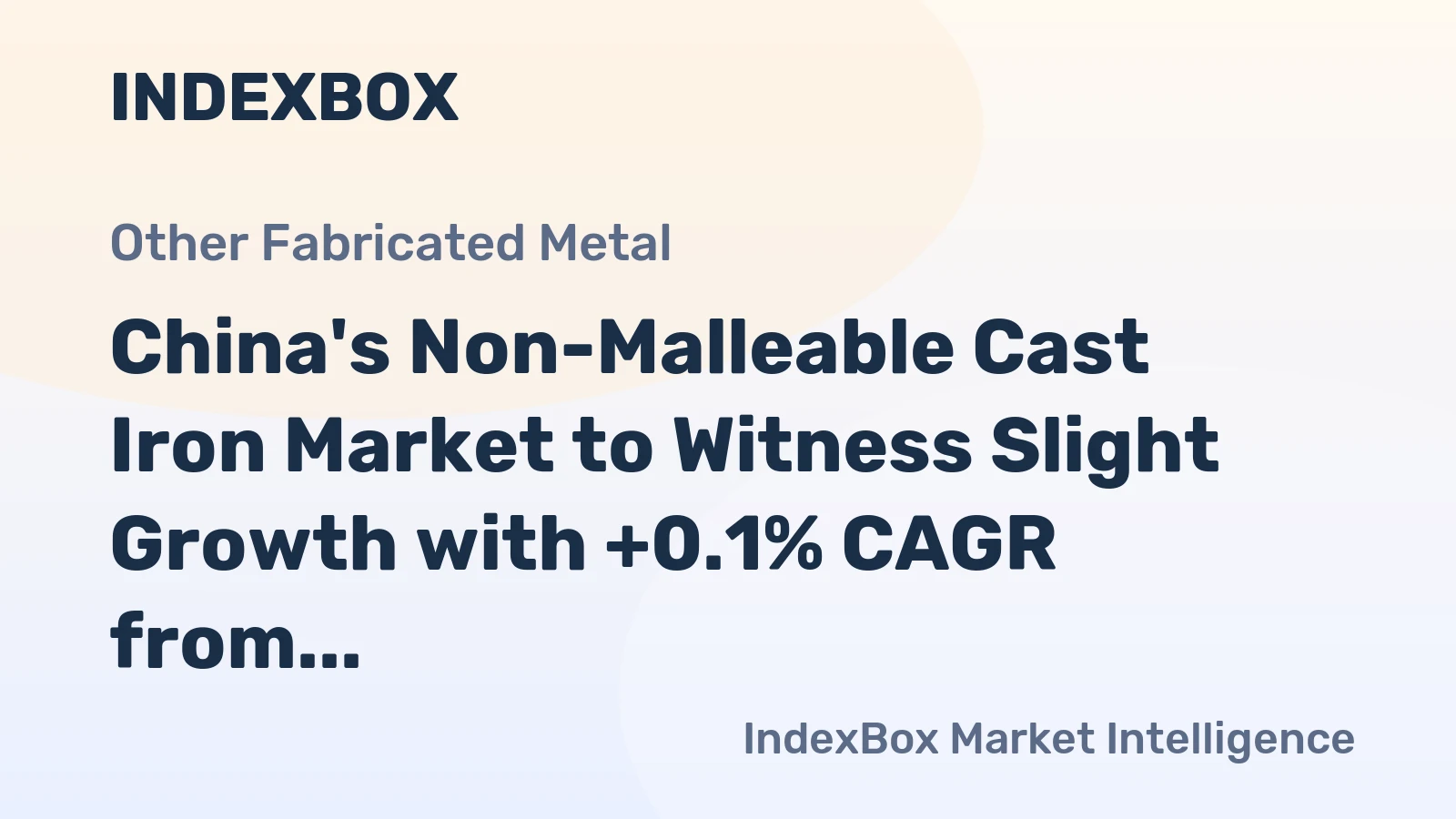 China's Non-Malleable Cast Iron Market to Witness Slight Growth with +0.1% CAGR from 2024 to 2035