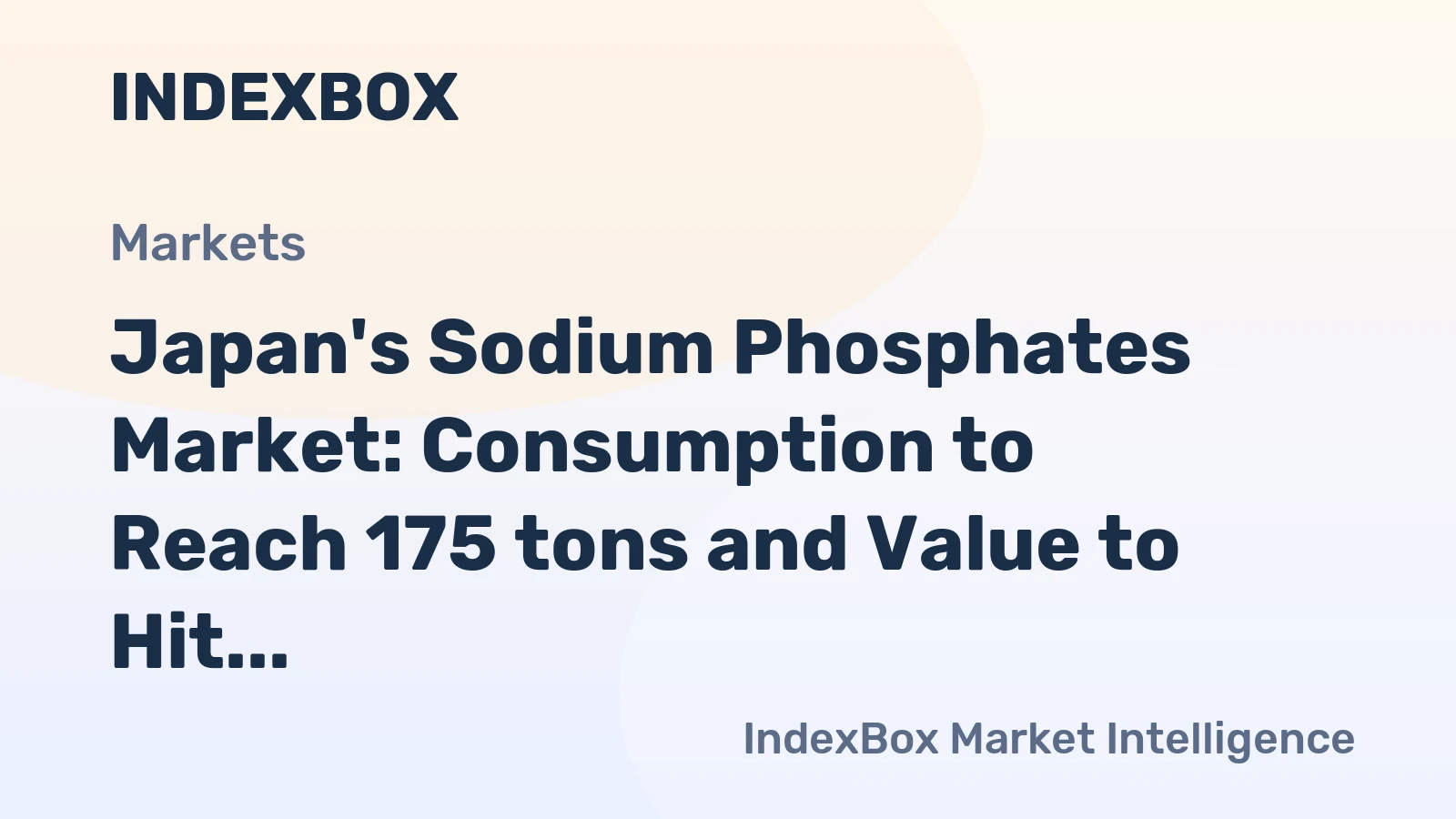 Japan's Sodium Phosphates Market: Consumption to Reach 175 tons and Value to Hit $438K by 2035