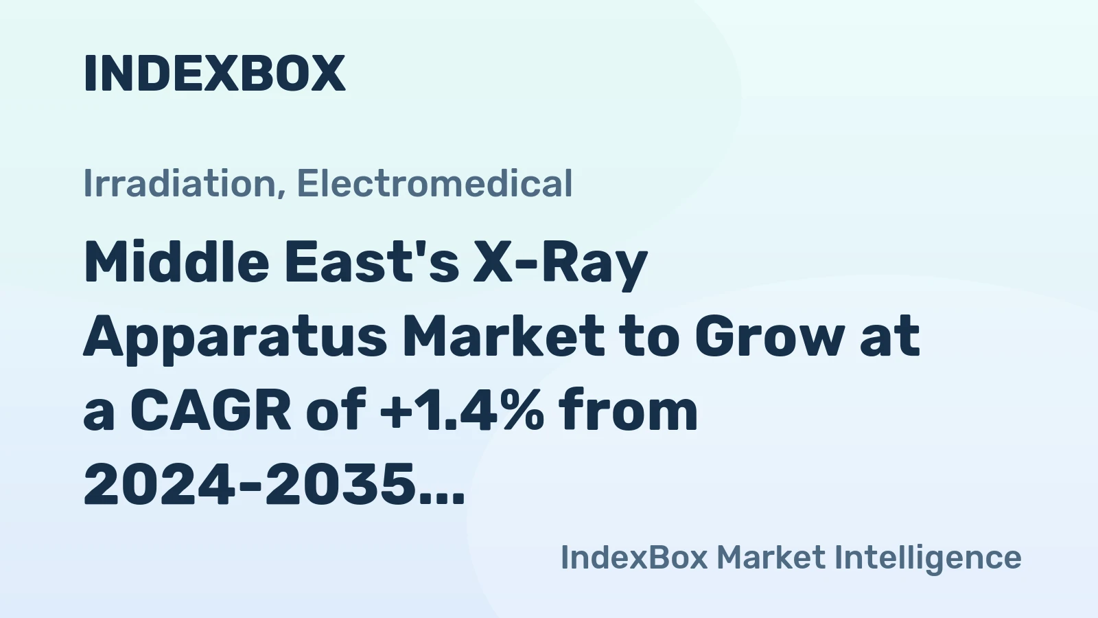 Middle East's X-Ray Apparatus Market to Grow at a CAGR of +1.4% from 2024-2035, Reaching $1.5B by 2035