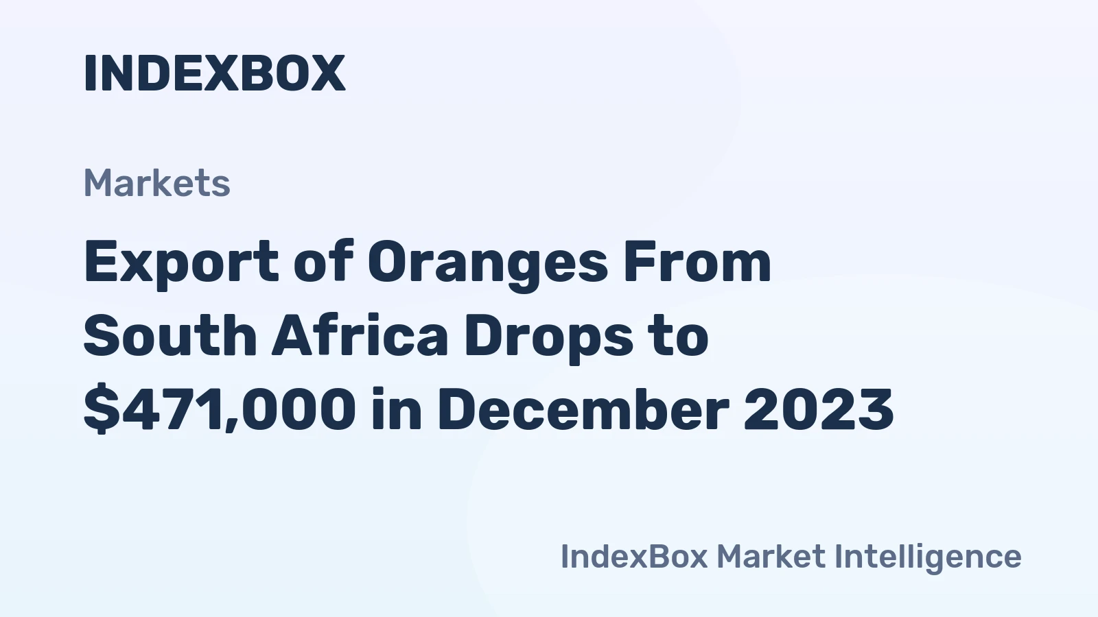 Export of Oranges From South Africa Drops to $471,000 in December 2023