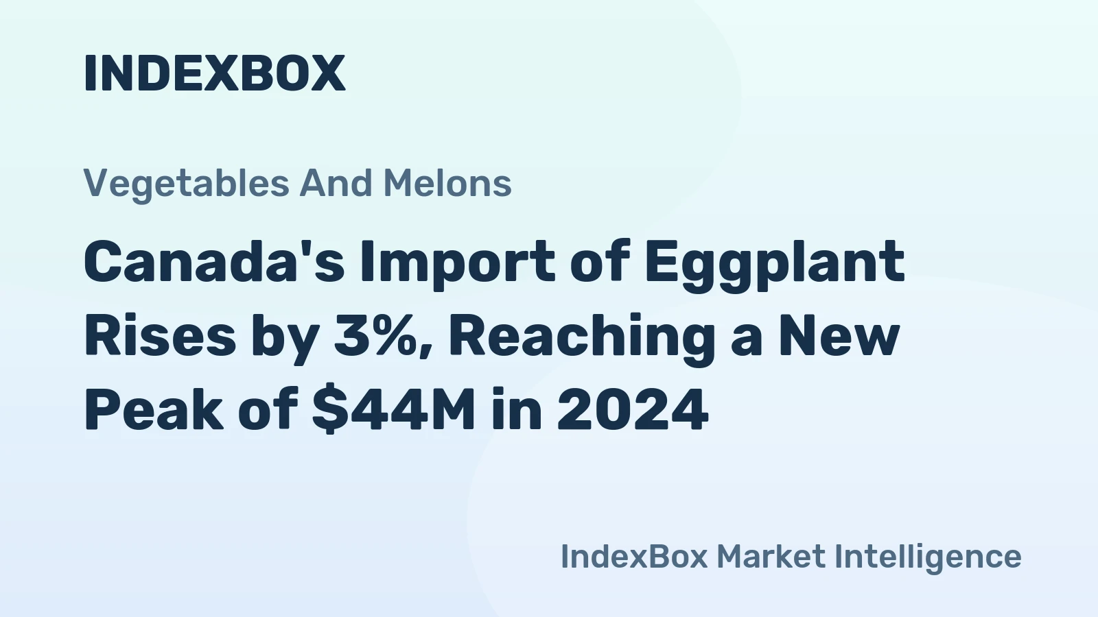 Canada's Import of Eggplant Rises by 3%, Reaching a New Peak of $44M in 2024
