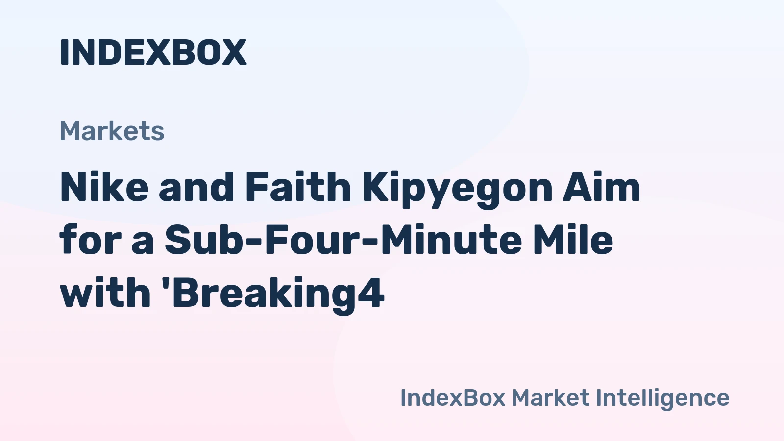 Nike and Faith Kipyegon Aim for a Sub-Four-Minute Mile with 'Breaking4'