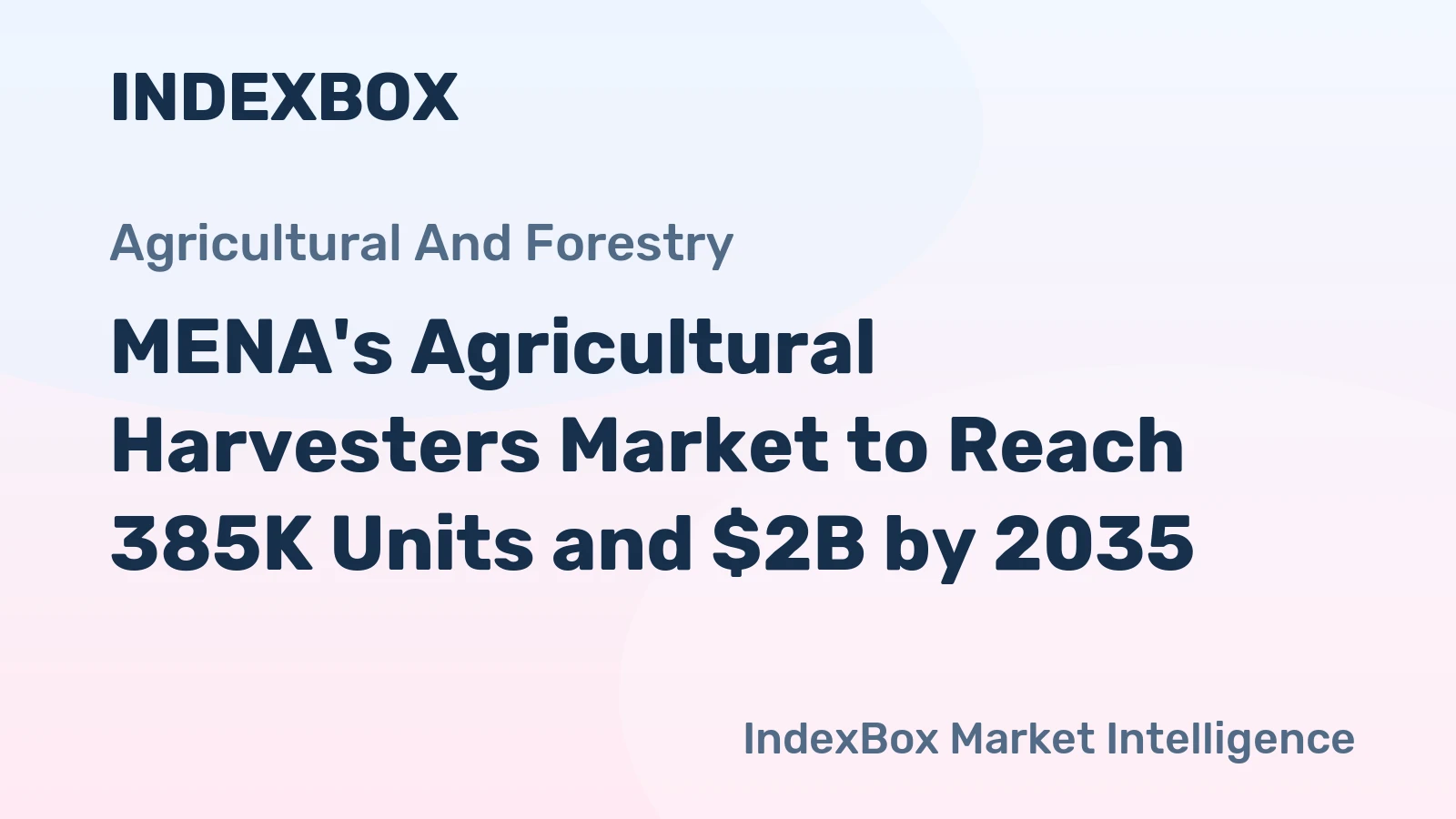MENA's Agricultural Harvesters Market to Reach 385K Units and $2B by 2035
