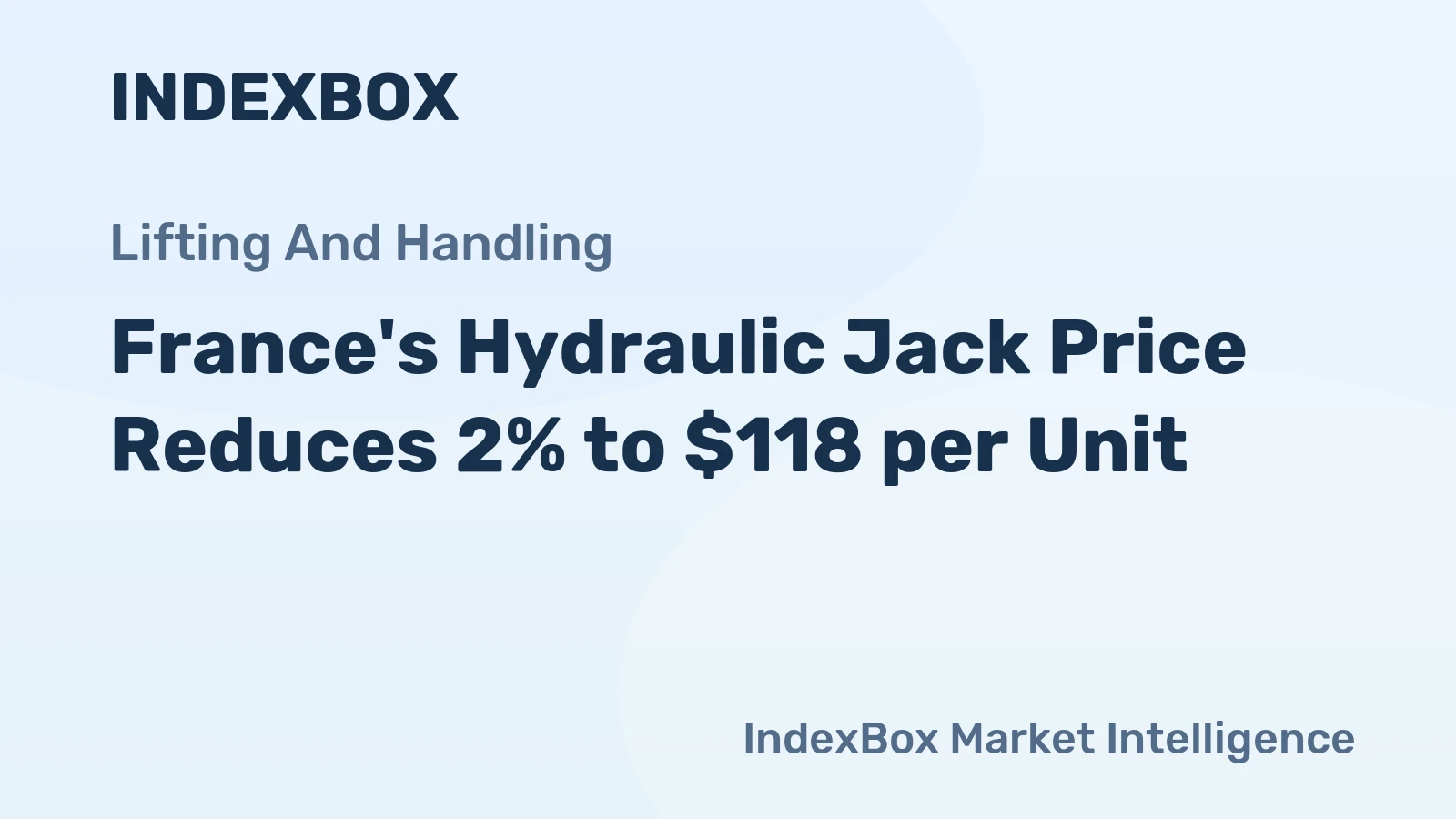 France's Hydraulic Jack Price Reduces 2% to $118 per Unit
