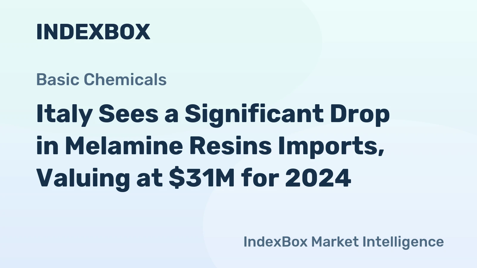 Italy Sees a Significant Drop in Melamine Resins Imports, Valuing at $31M for 2024