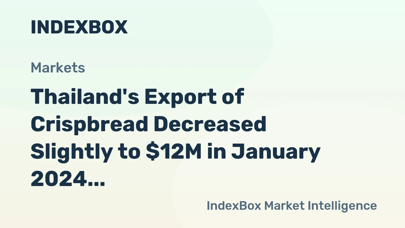 Thailand's Export of Crispbread Decreased Slightly to $12M in January 2024