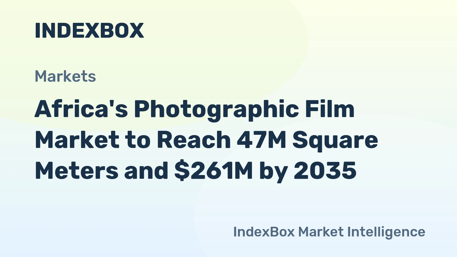 Africa's Photographic Film Market to Reach 47M Square Meters and $261M by 2035