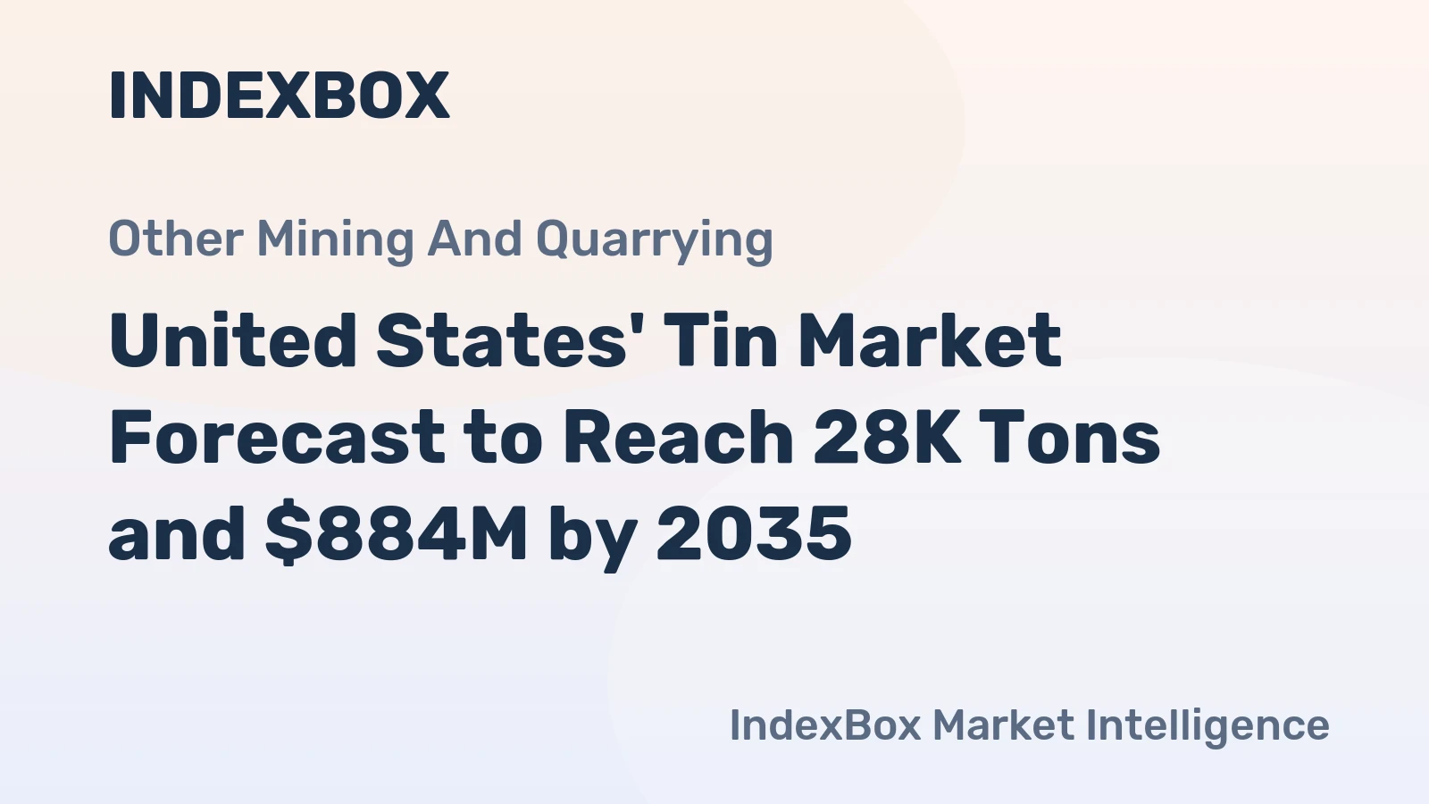 United States' Tin Market Forecast to Reach 28K Tons and $884M by 2035