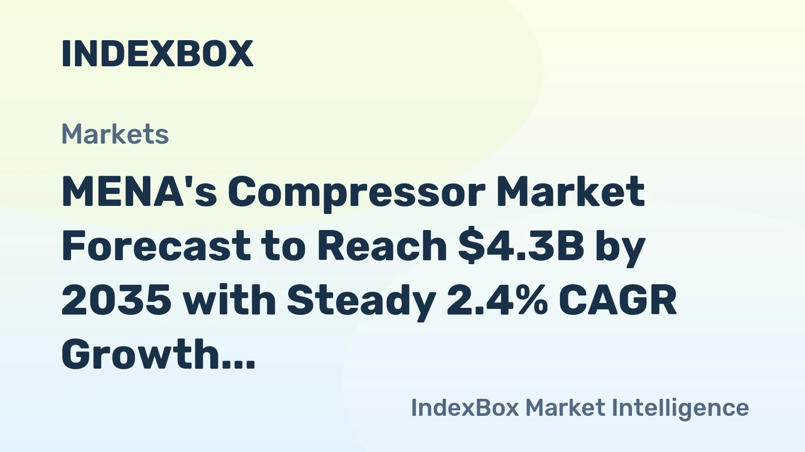 MENA's Compressor Market Forecast to Reach $4.3B by 2035 with Steady 2.4% CAGR Growth in Value