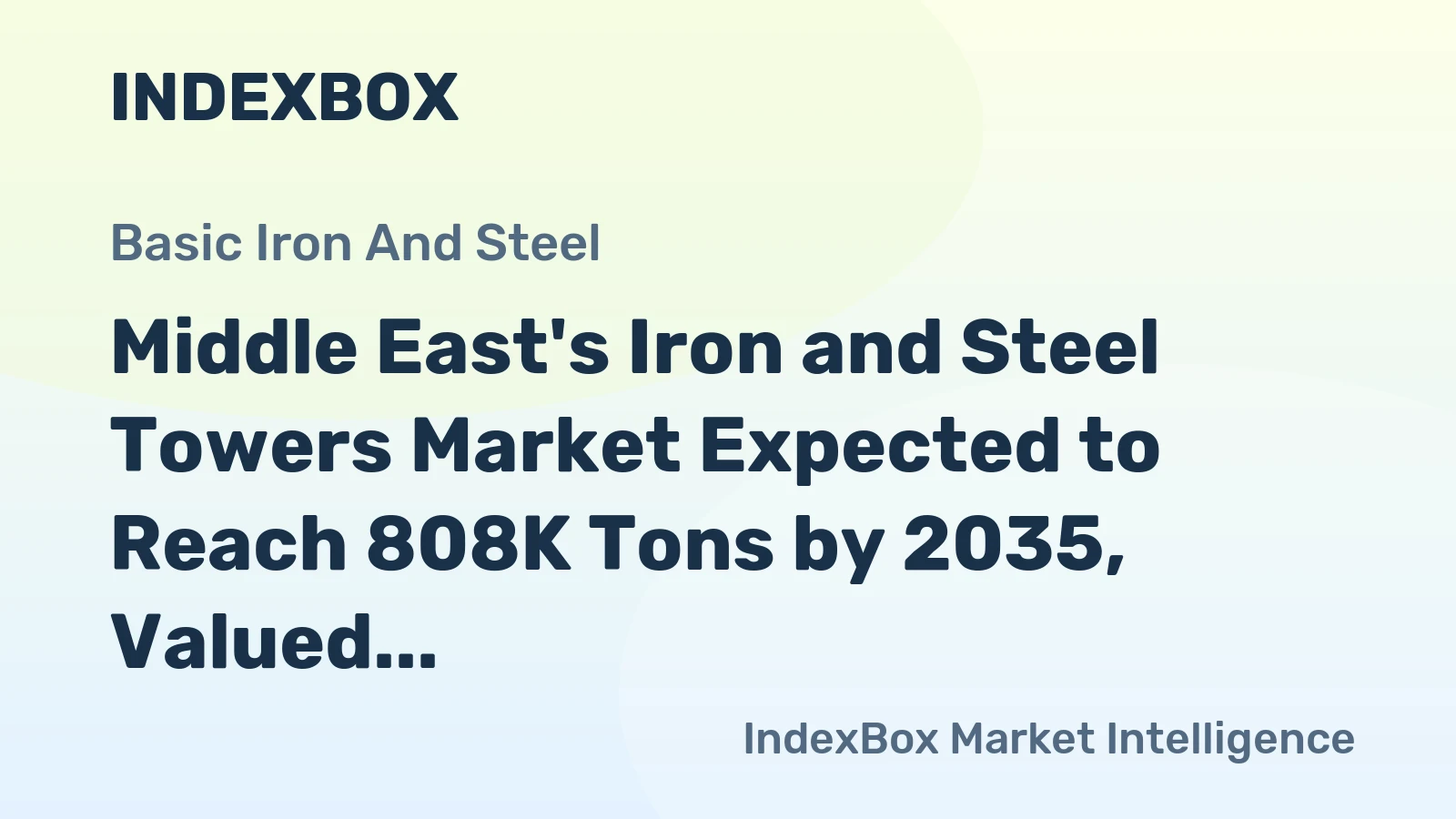 Middle East's Iron and Steel Towers Market Expected to Reach 808K Tons by 2035, Valued at $1.6B