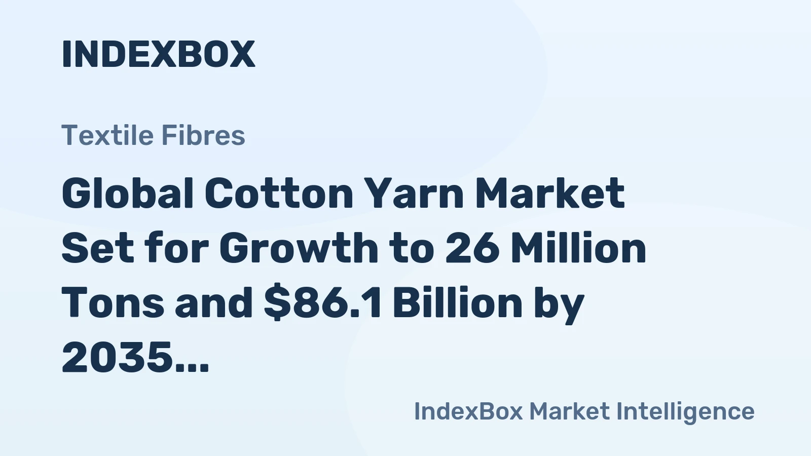 Global Cotton Yarn Market Set for Growth to 26 Million Tons and $86.1 Billion by 2035