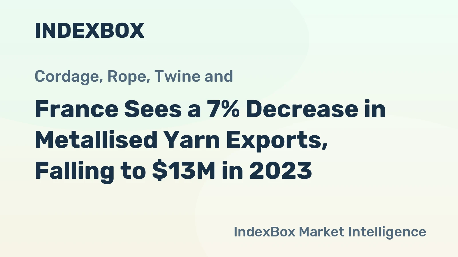 France Sees a 7% Decrease in Metallised Yarn Exports, Falling to $13M in 2023