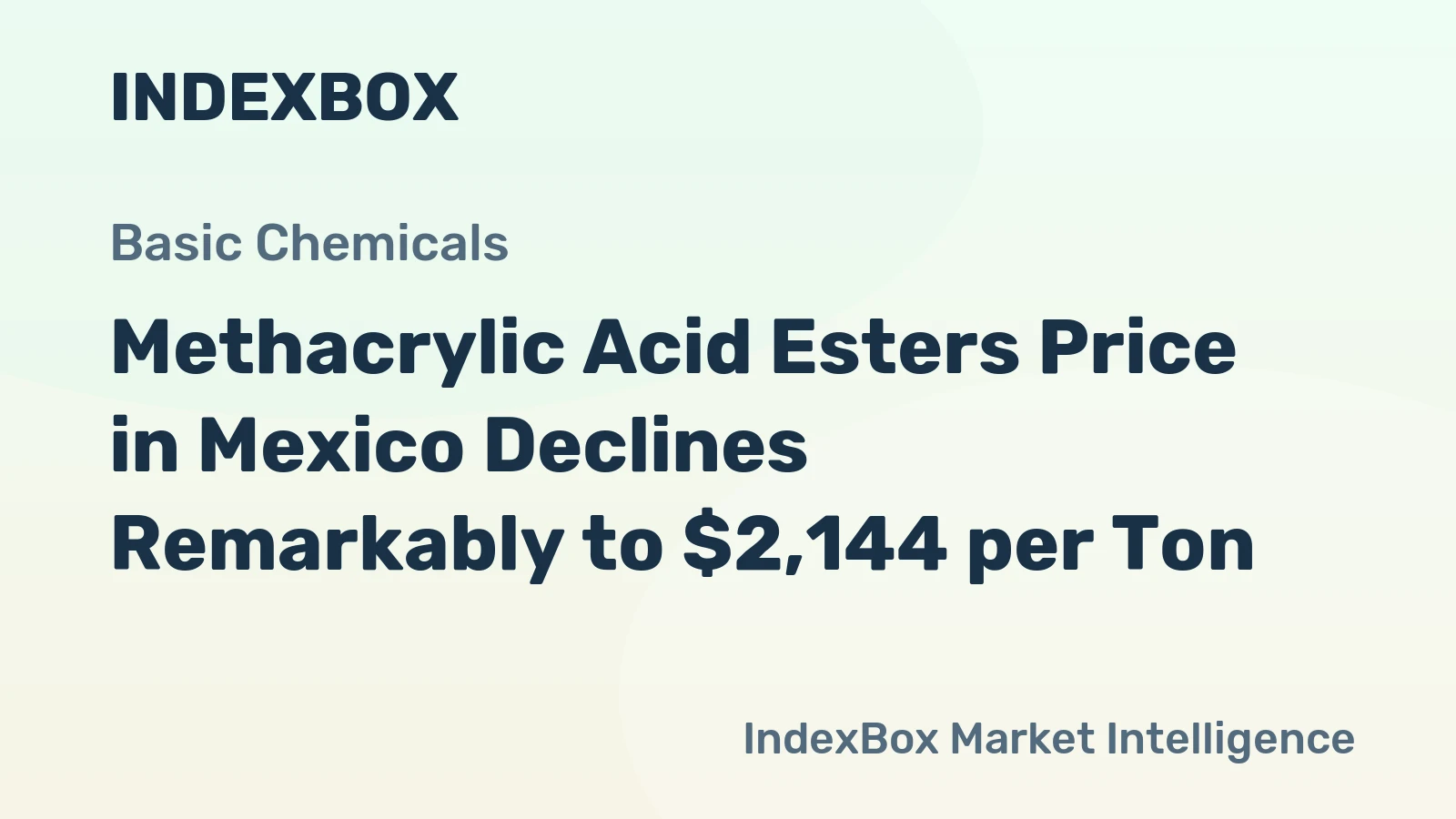 Methacrylic Acid Esters Price in Mexico Declines Remarkably to $2,144 per Ton