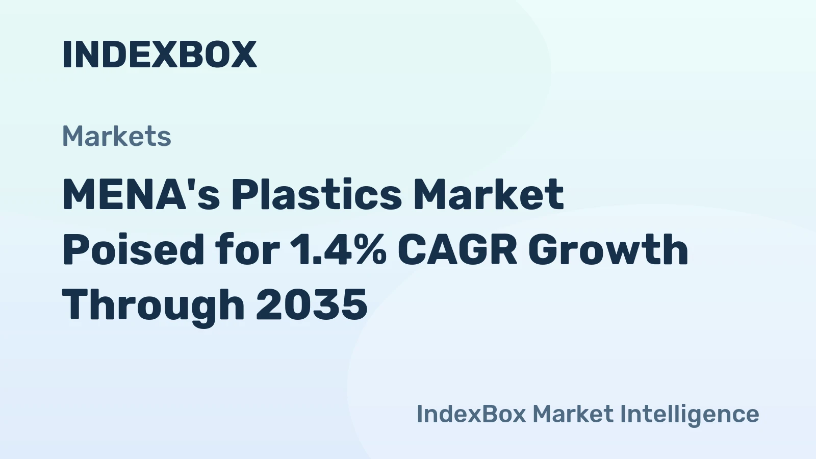 MENA's Plastics Market Poised for 1.4% CAGR Growth Through 2035