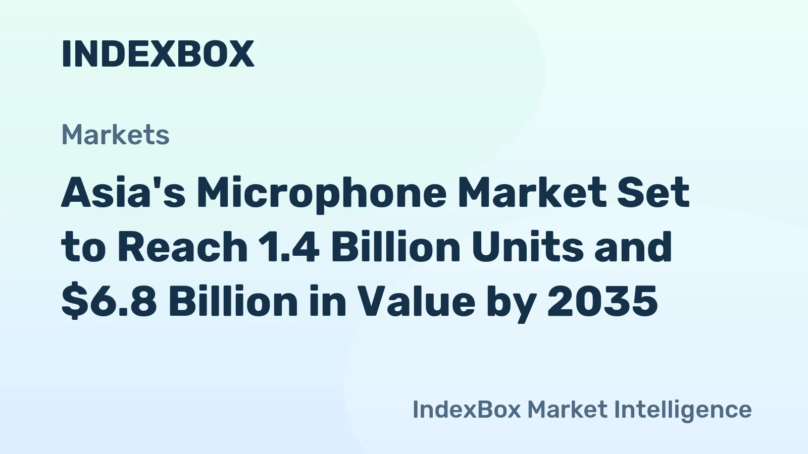 Asia's Microphone Market Set to Reach 1.4 Billion Units and $6.8 Billion in Value by 2035
