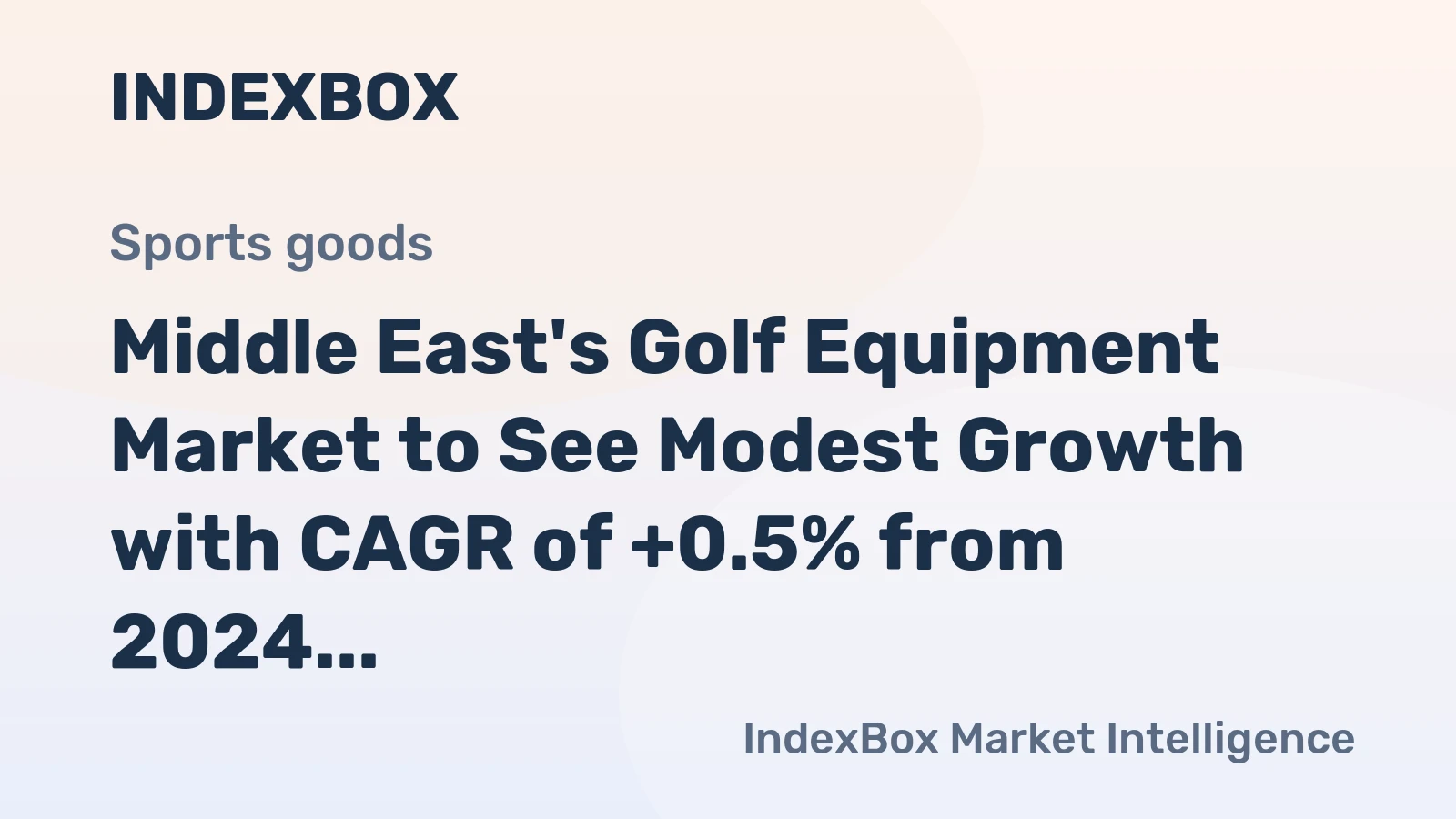Middle East's Golf Equipment Market to See Modest Growth with CAGR of +0.5% from 2024 to 2035
