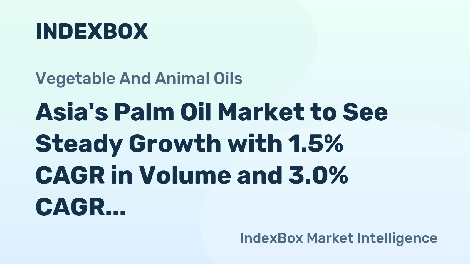 Asia's Palm Oil Market to See Steady Growth with 1.5% CAGR in Volume and 3.0% CAGR in Value from 2024 to 2035