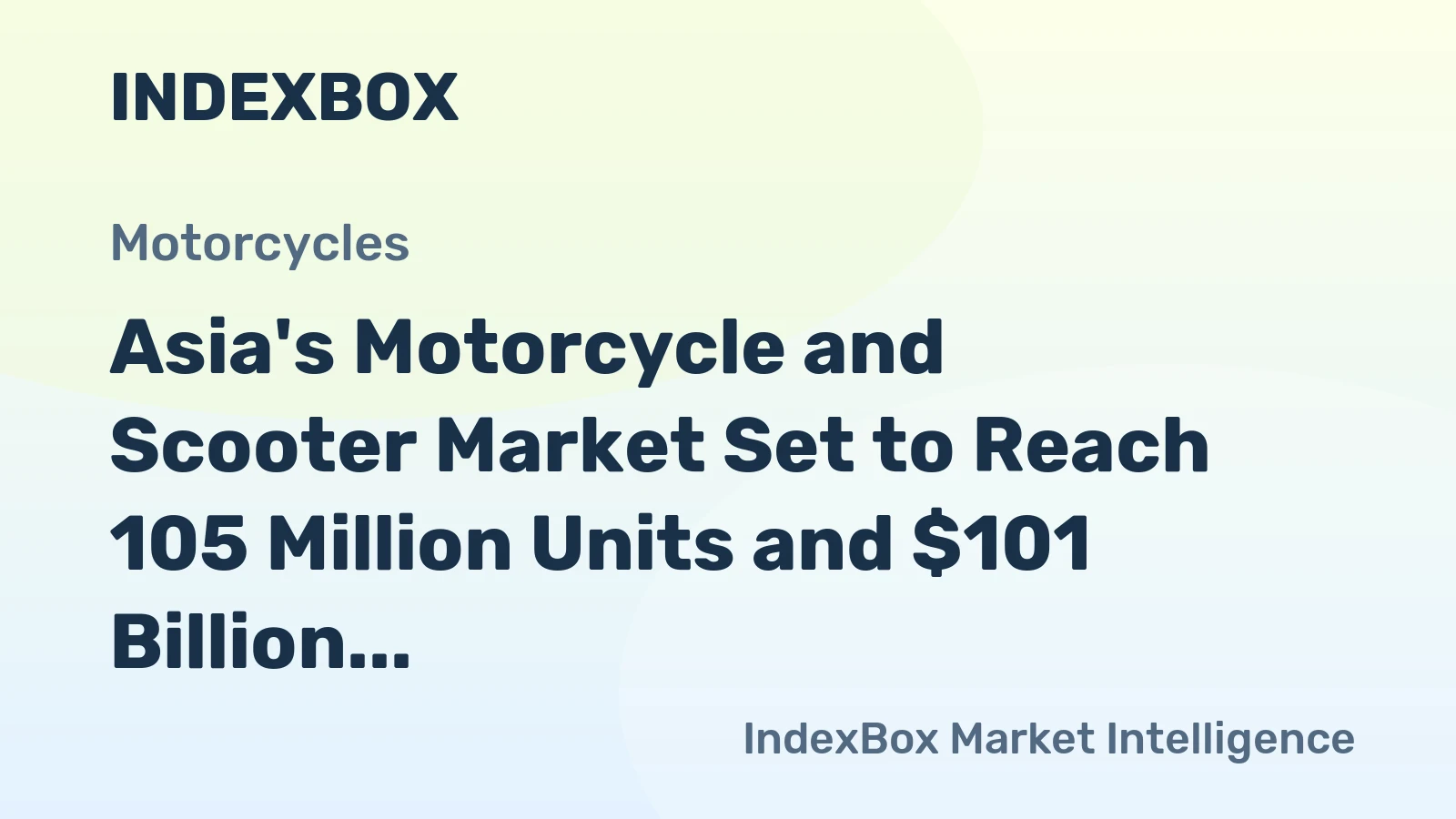 Asia's Motorcycle and Scooter Market Set to Reach 105 Million Units and $101 Billion by 2035