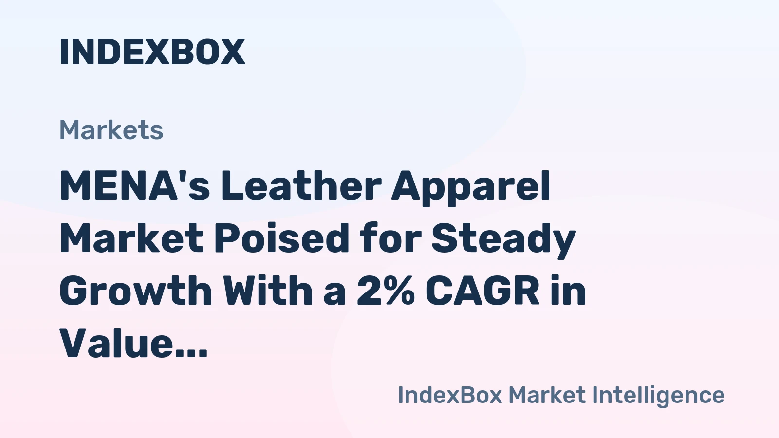 MENA's Leather Apparel Market Poised for Steady Growth With a 2% CAGR in Value