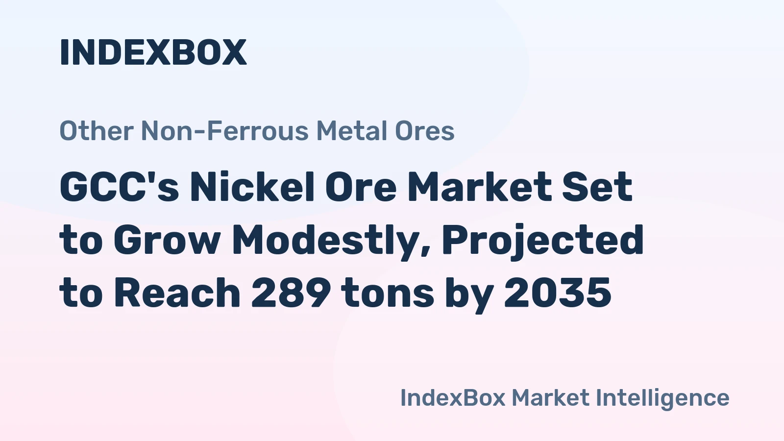 GCC's Nickel Ore Market Set to Grow Modestly, Projected to Reach 289 tons by 2035