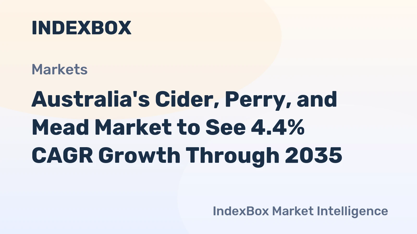 Australia's Cider, Perry, and Mead Market to See 4.4% CAGR Growth Through 2035