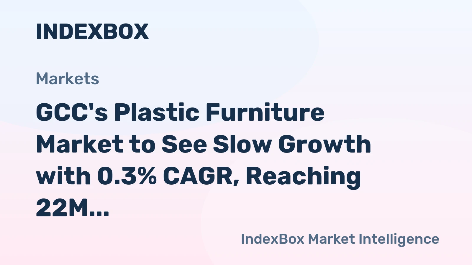 GCC's Plastic Furniture Market to See Slow Growth with 0.3% CAGR, Reaching 22M Units by 2035