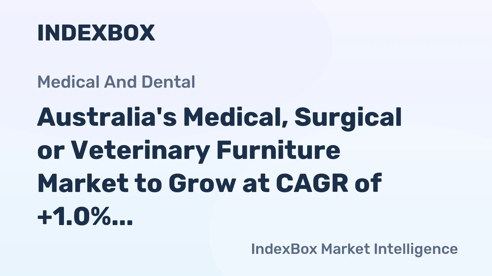 Australia's Medical, Surgical or Veterinary Furniture Market to Grow at CAGR of +1.0% with Expectations of 12M Units and $299M Value by 2035