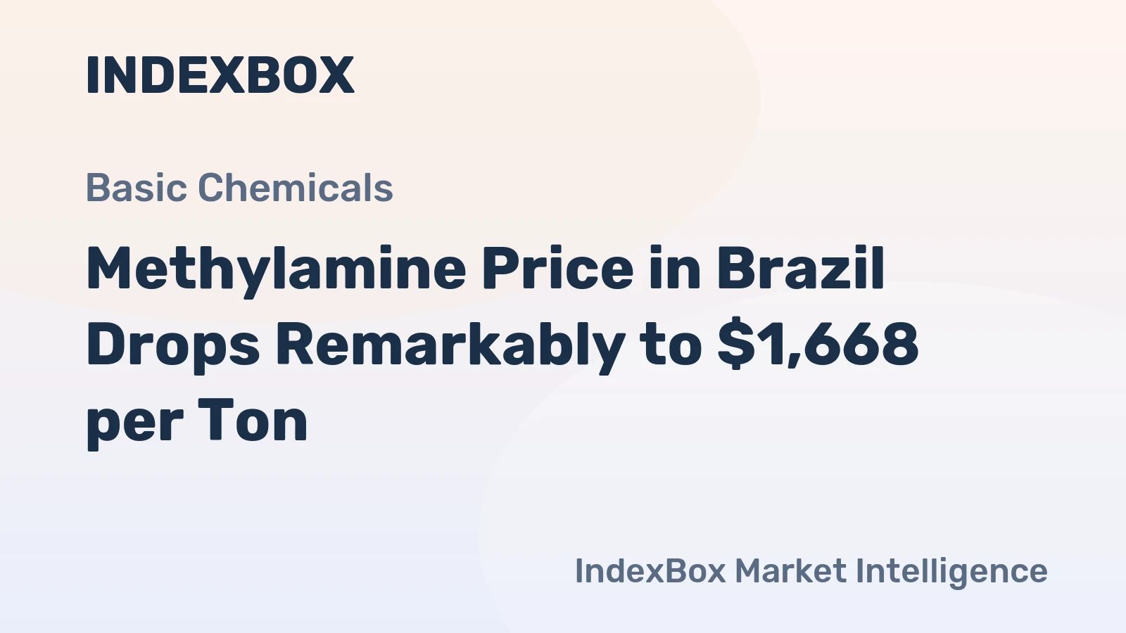 Methylamine Price in Brazil Drops Remarkably to $1,668 per Ton