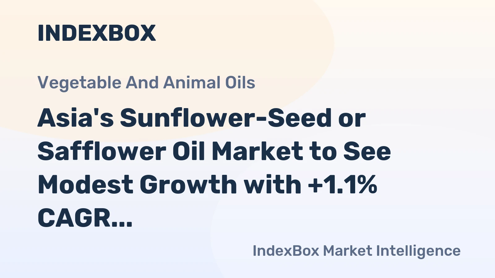 Asia's Sunflower-Seed or Safflower Oil Market to See Modest Growth with +1.1% CAGR from 2024 to 2035