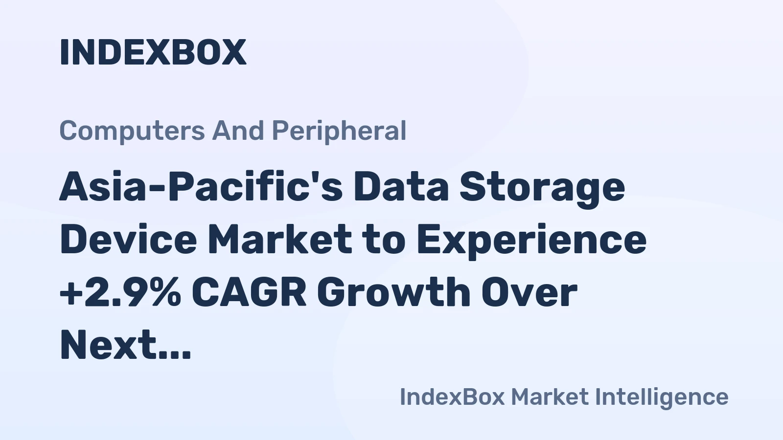 Asia-Pacific's Data Storage Device Market to Experience +2.9% CAGR Growth Over Next Decade