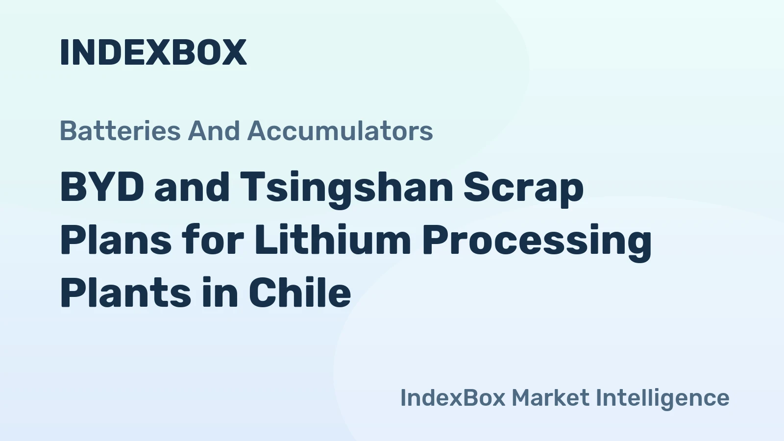 BYD and Tsingshan Scrap Plans for Lithium Processing Plants in Chile