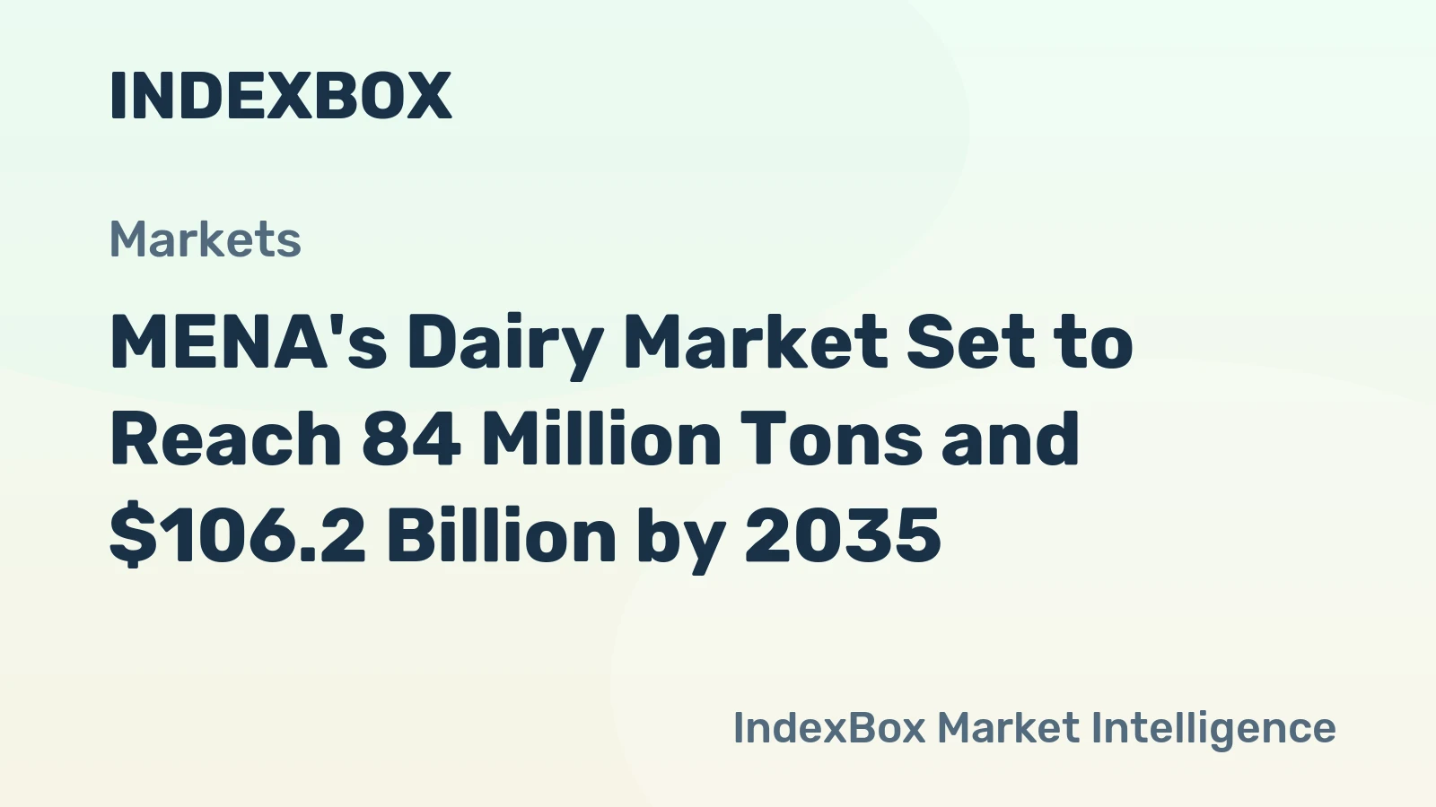 MENA's Dairy Market Set to Reach 84 Million Tons and $106.2 Billion by 2035