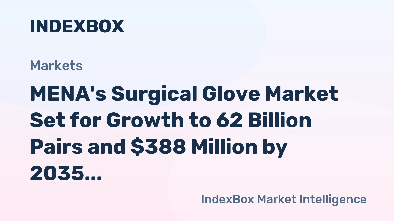 MENA's Surgical Glove Market Set for Growth to 62 Billion Pairs and $388 Million by 2035