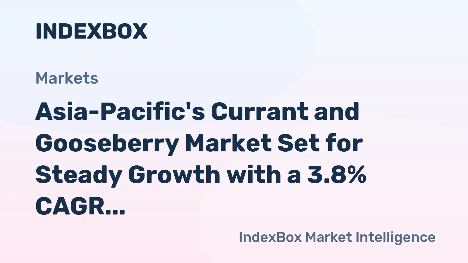 Asia-Pacific's Currant and Gooseberry Market Set for Steady Growth with a 3.8% CAGR in Value