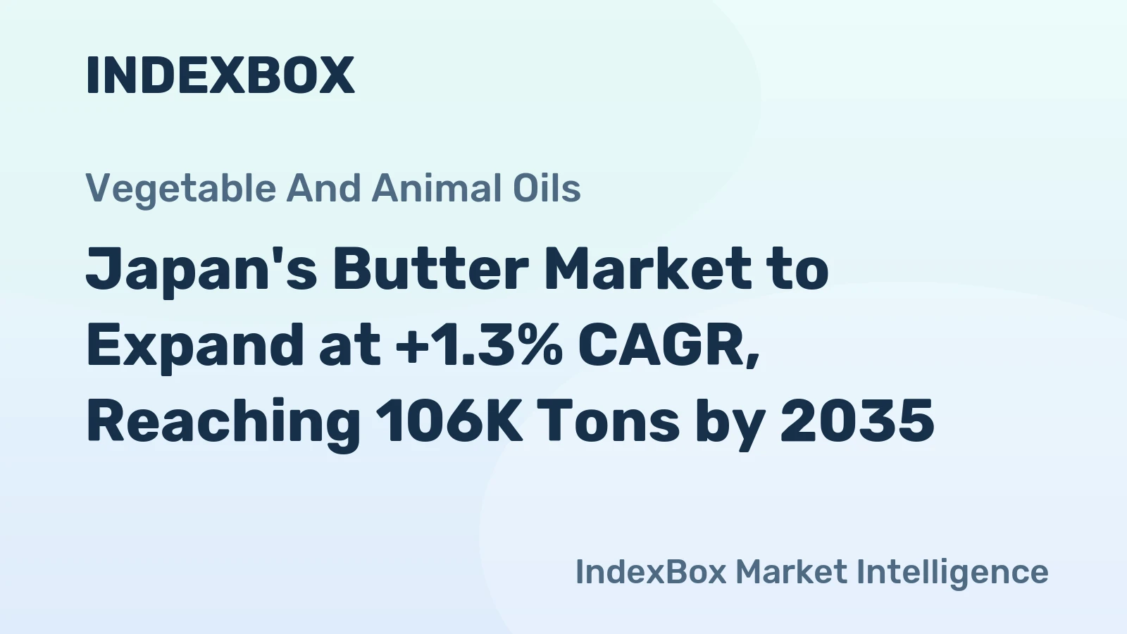 Japan's Butter Market to Expand at +1.3% CAGR, Reaching 106K Tons by 2035