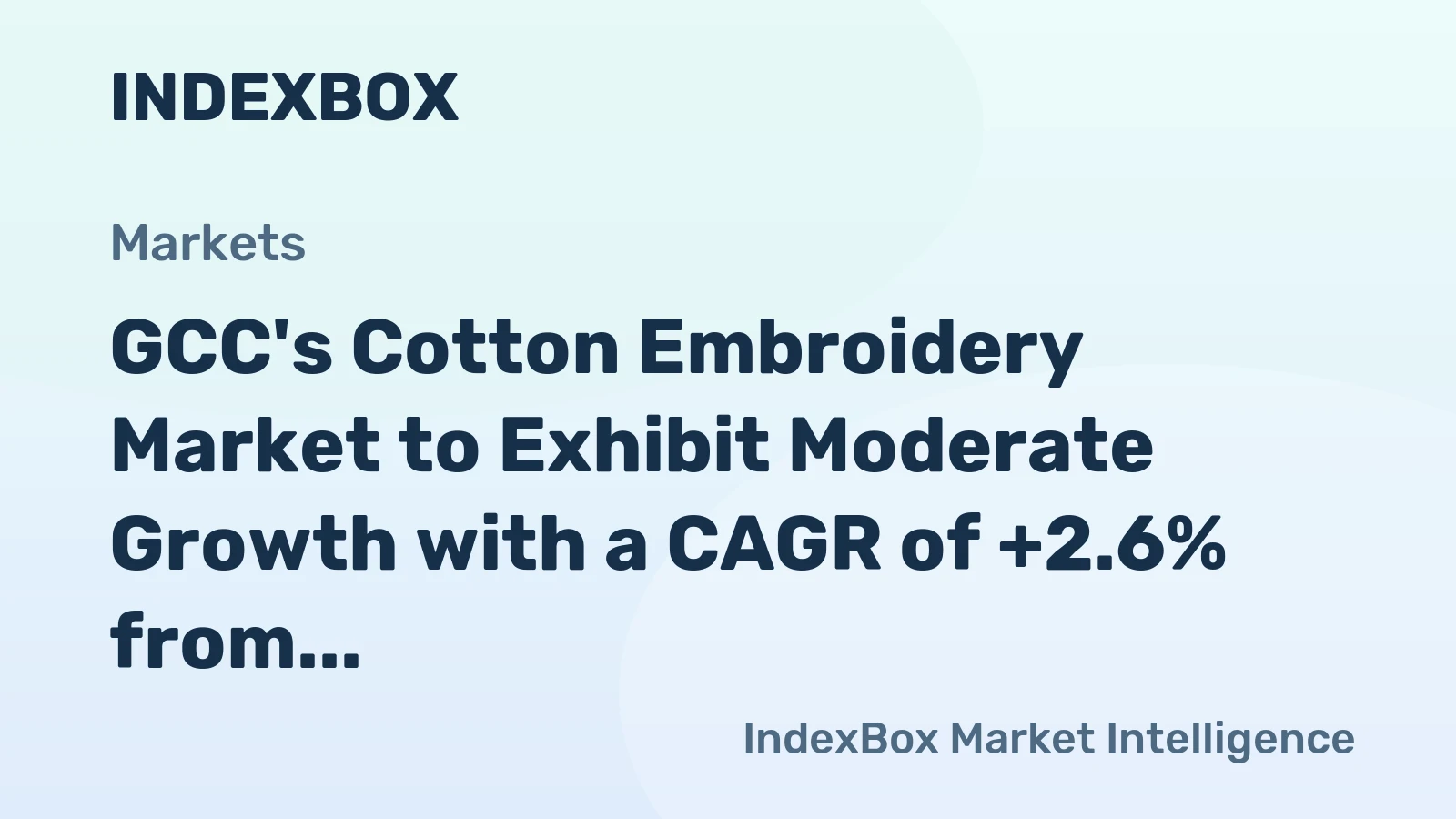 GCC's Cotton Embroidery Market to Exhibit Moderate Growth with a CAGR of +2.6% from 2024 to 2035